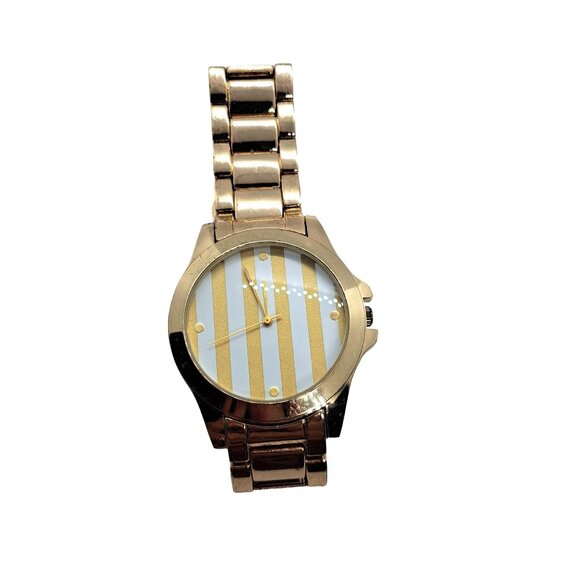 Geneva | Accessories | Geneva Striped Gold Tone Watch Yellow Stripes ...